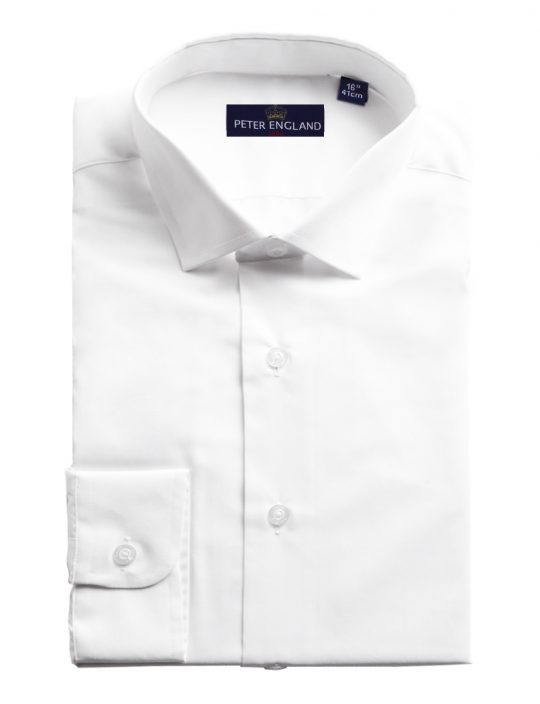 Peter England Mens Tailored Fit Cotton Rich Plain Shirt - Peter England