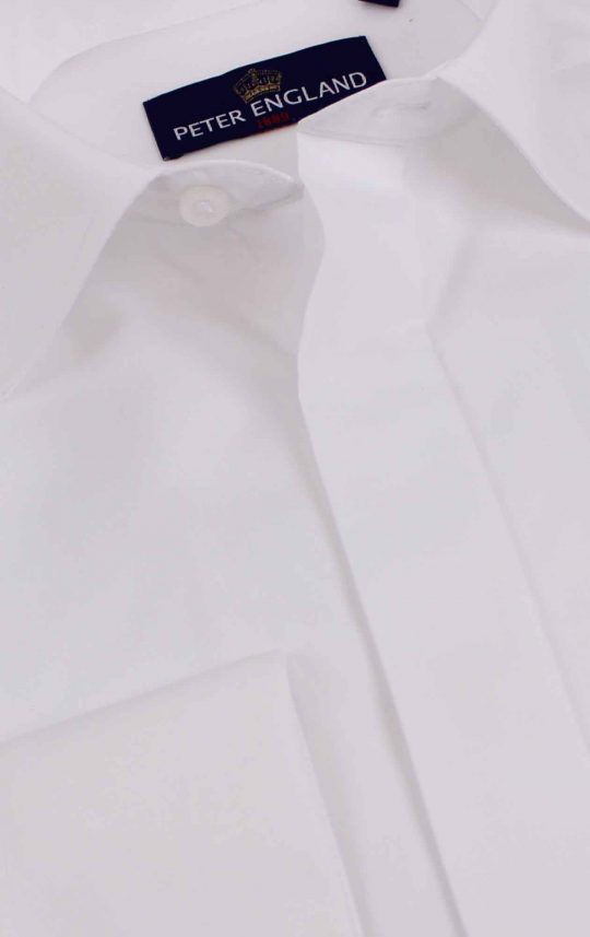 Peter England Plain Fly Front Classic Collar Dress Shirt - Peter England